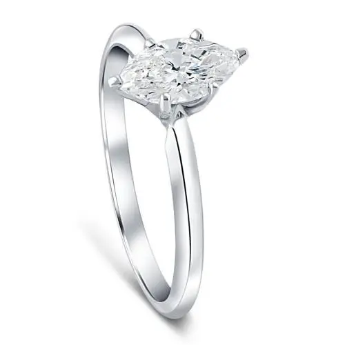 BLISS DIAMOND 0.72ct Marquise Cut Natural Certified Diamond Solitaire Engagement Ring