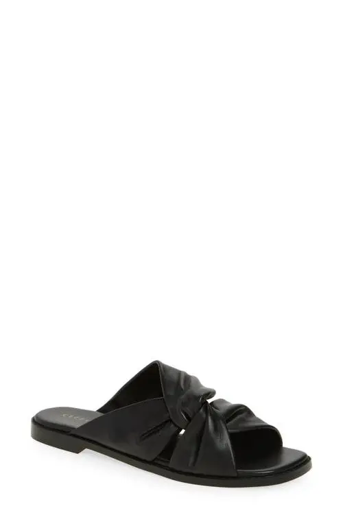 CECELIA NEW YORK Idea Leather Slide Sandal - Black