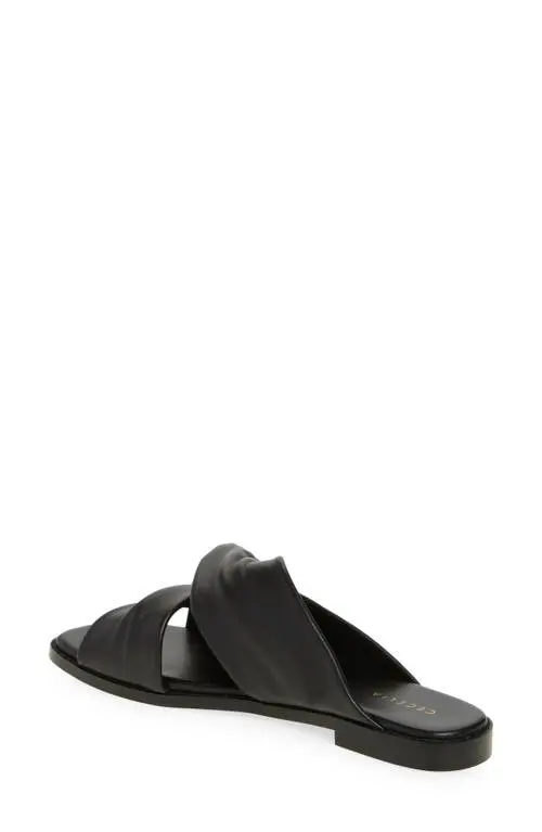CECELIA NEW YORK Idea Leather Slide Sandal - Black
