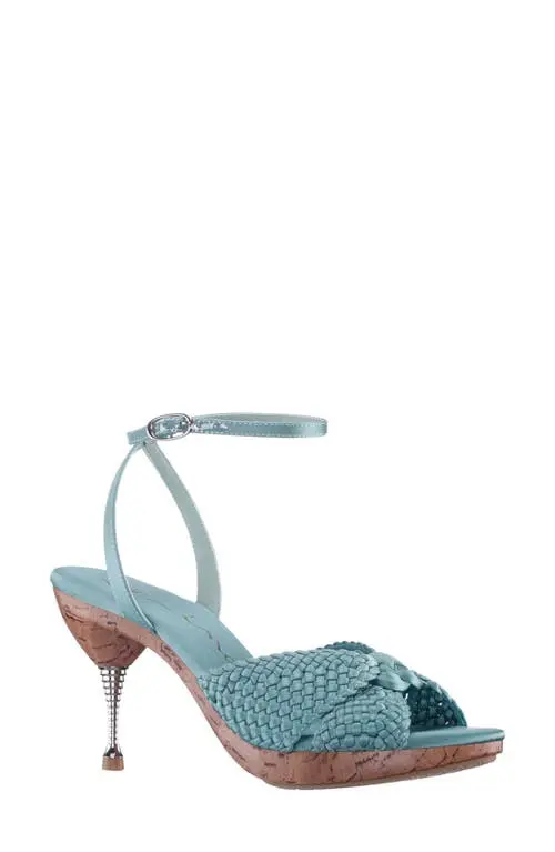 Nina Empire Ankle Strap Sandal - Aqua
