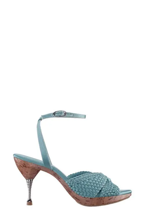 Nina Empire Ankle Strap Sandal - Aqua