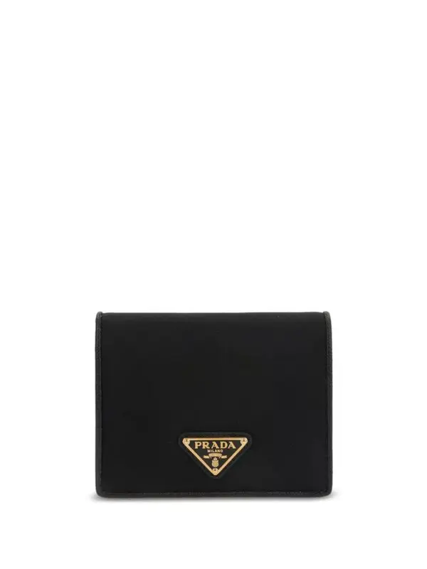 Prada Triangle Logo Bi-Fold Wallet - Black | Editorialist