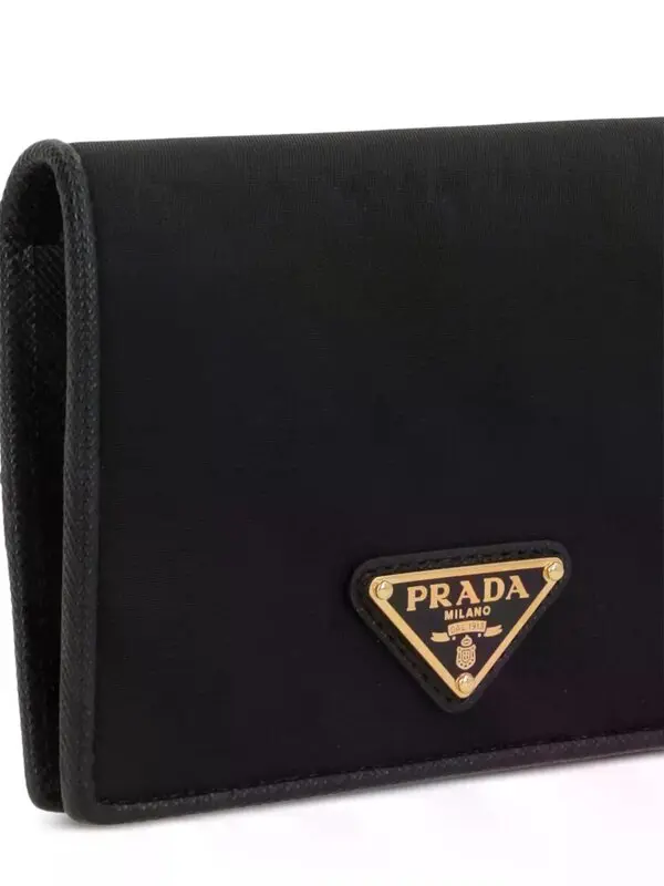 Prada Triangle Logo Bi-Fold Wallet - Black | Editorialist