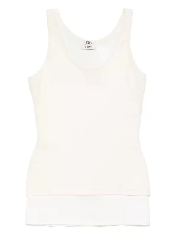 Goen.j Dual-layer Sleeveless Top - Neutrals