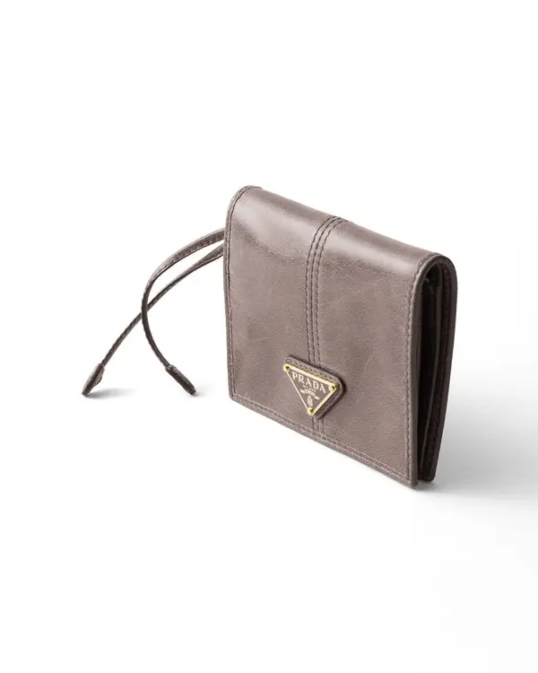 Prada Small Leather Wallet - Grey
