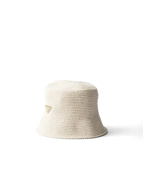 Prada Crochet Bucket Hat - Neutral