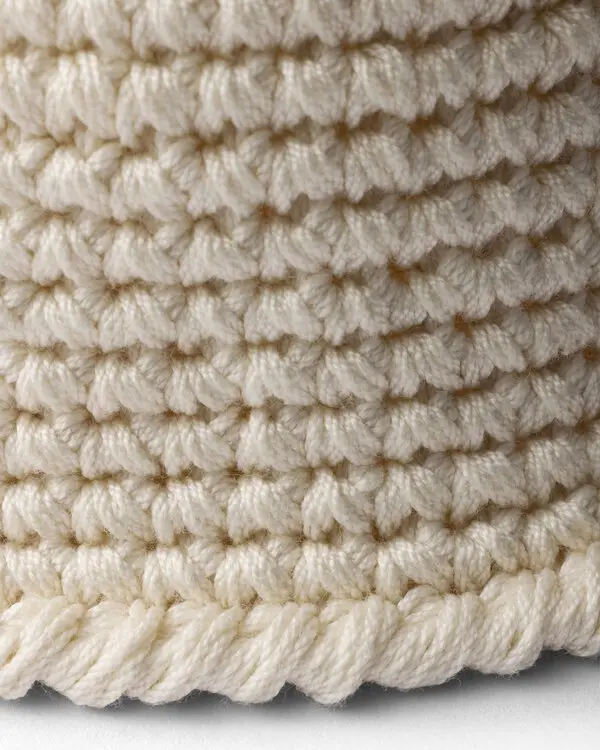 Prada Crochet Bucket Hat - Neutral