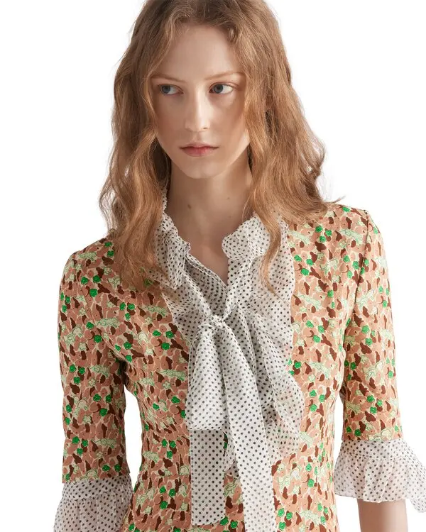 Prada Printed Georgette Dress - Pink