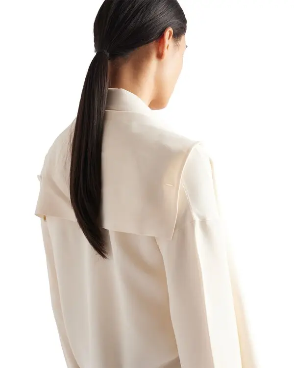 Prada Silk Broadcloth Shirt - Neutral