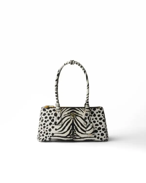 Prada Galleria Medium Printed Saffiano Leather Bag - White
