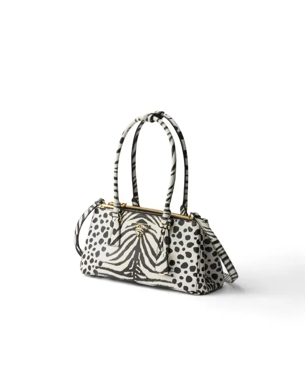 Prada Galleria Medium Printed Saffiano Leather Bag - White