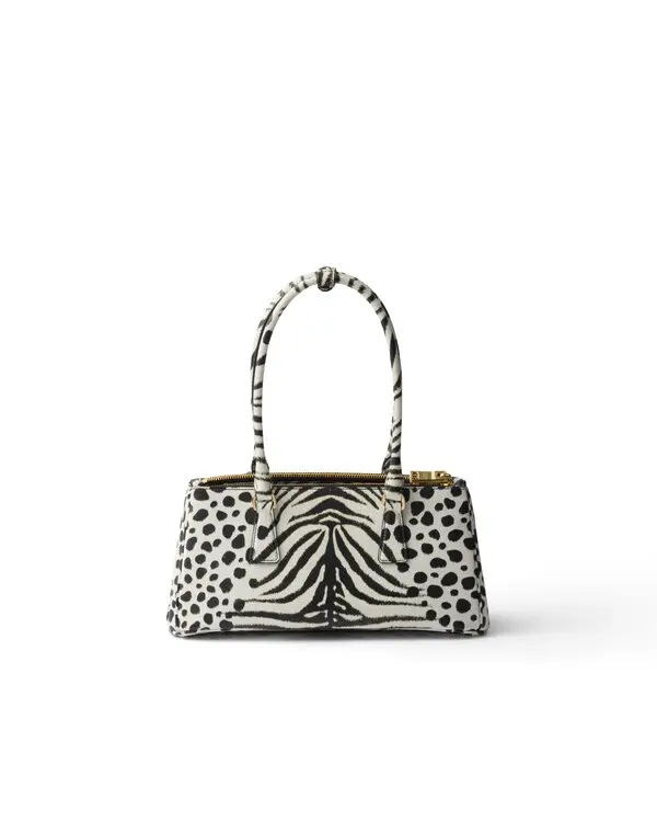 Prada Galleria Medium Printed Saffiano Leather Bag - White