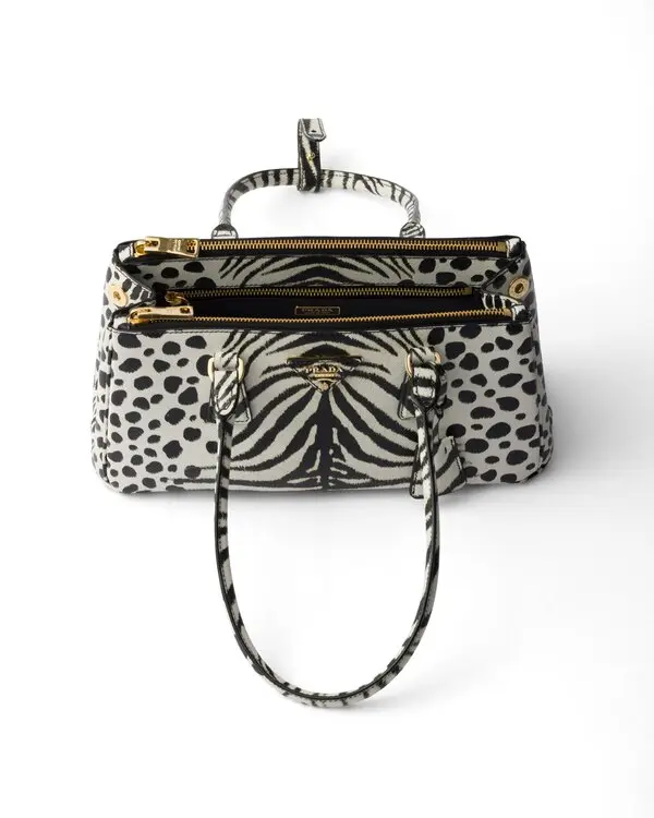 Prada Galleria Medium Printed Saffiano Leather Bag - White