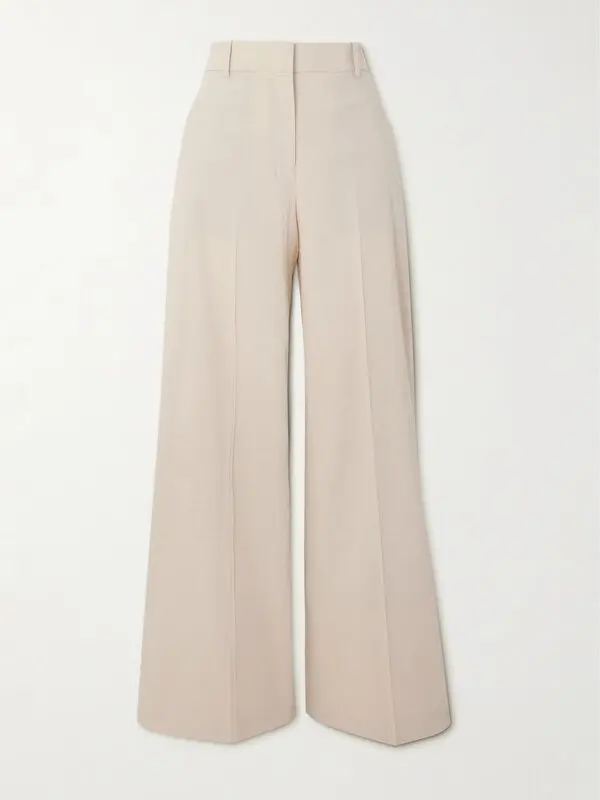 Theory Treeca Linen-blend Wide-leg Pants - Neutrals