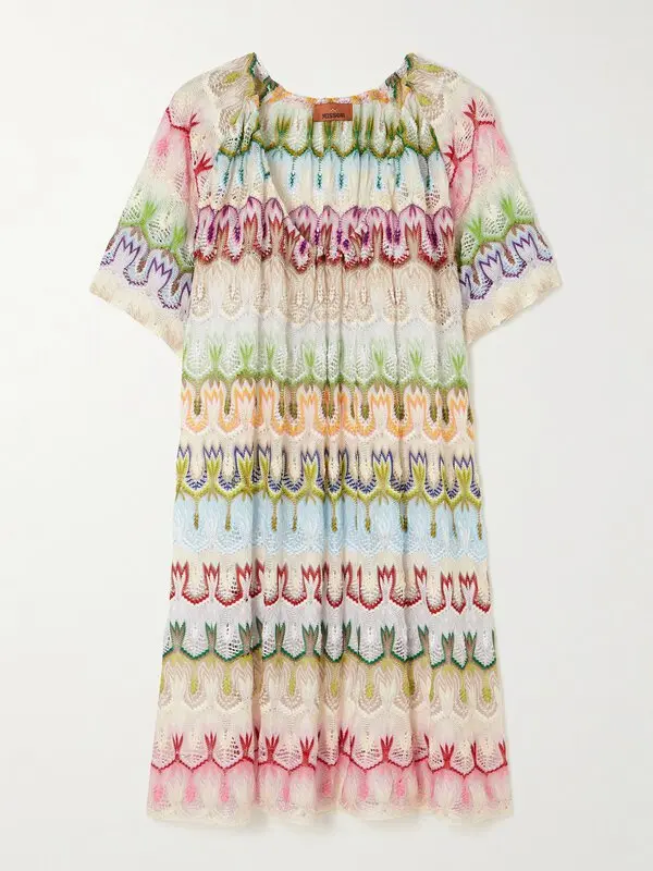 Missoni Striped Crochet-knit Mini Dress - Multi