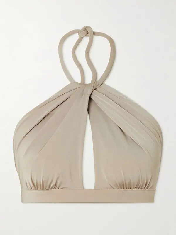 Max Mara Alinda Halterneck Bikini Top - Neutrals
