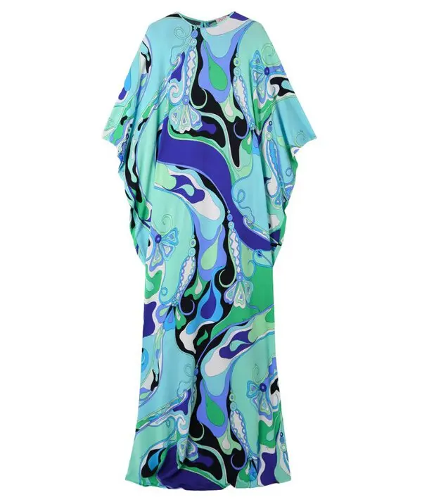 Emilio Pucci Printed Jersey Kaftan - Blue