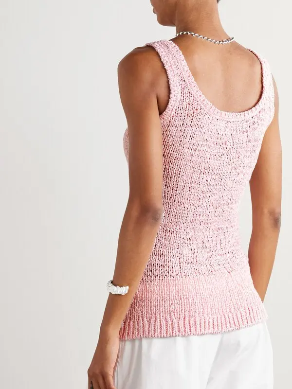 LIBEROWE Open-knit Organic Cotton-blend Tank