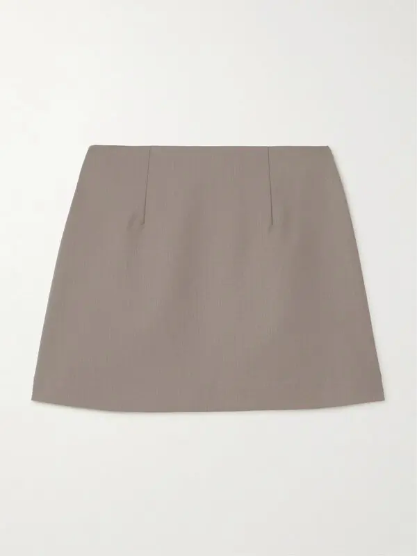 Matteau Wool-blend Twill Mini Skirt - Gray