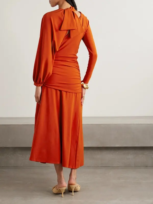 johanna ortiz orange dress Wild Savannah open-knit cotton tunic dress - orange
