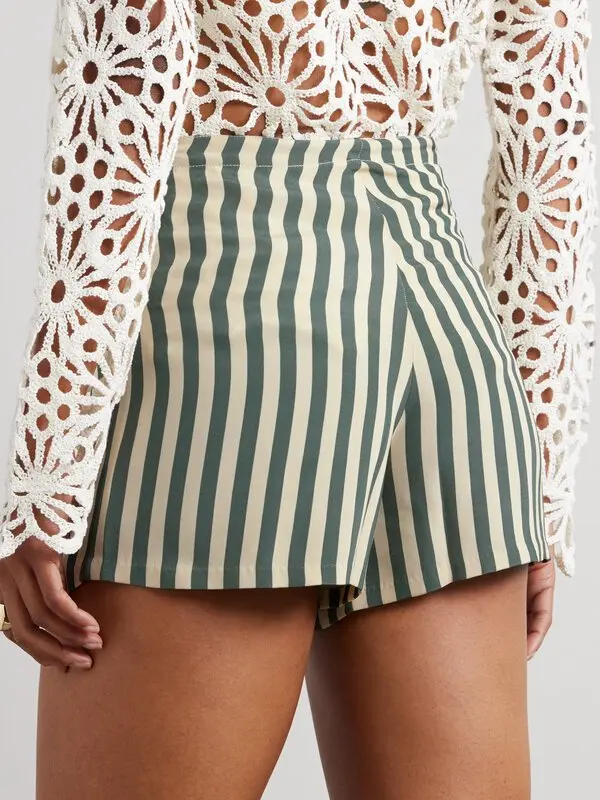 BODE Soda Striped Silk Shorts
