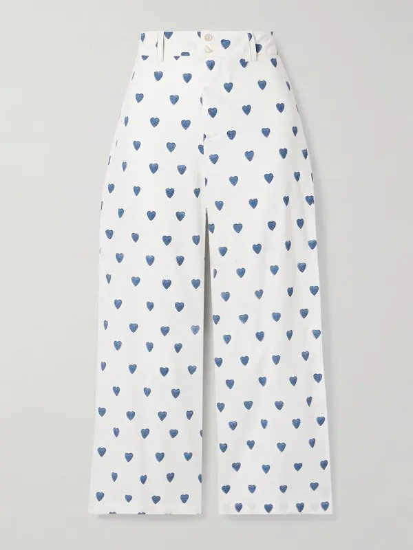 Alix Of Bohemia Scout Printed Straight-leg Pants - White