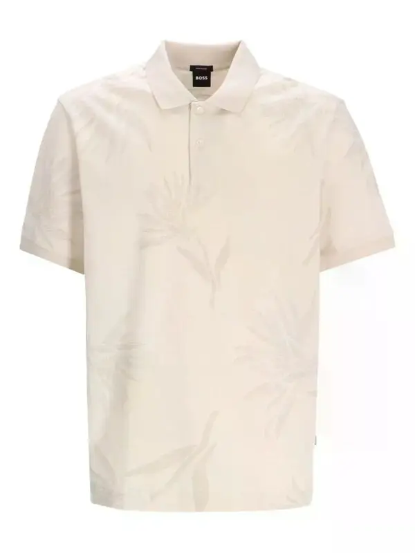BOSS Parris Floral-patterned Polo Shirt - Neutrals