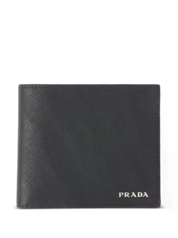 Prada Textured Bi-fold Wallet - Black