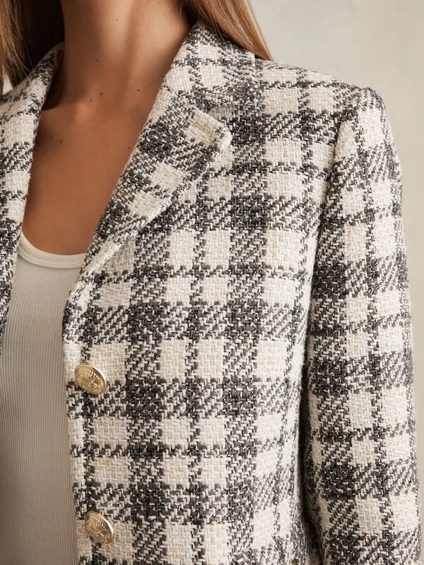 REISS Carly Cropped Cotton-blend Jacket