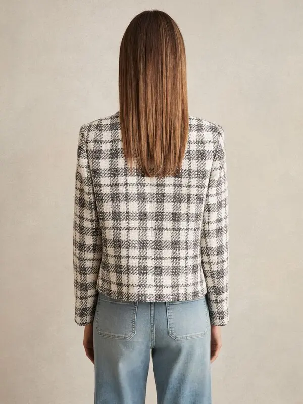 REISS Carly Cropped Cotton-blend Jacket