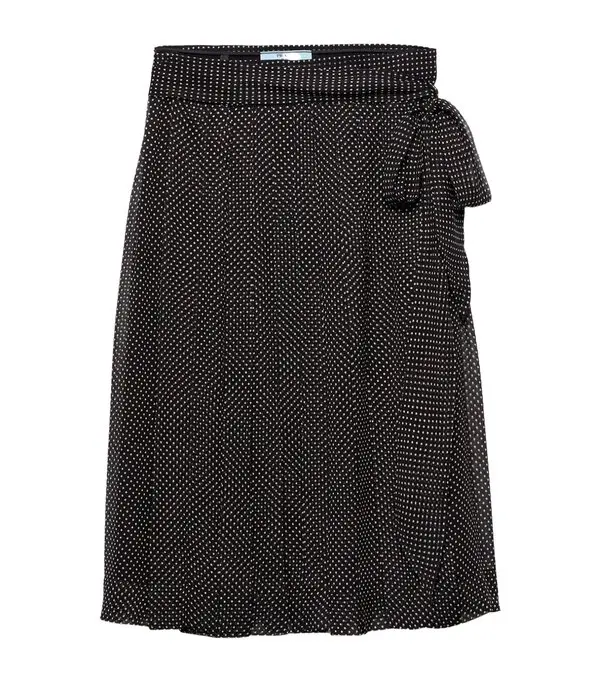Prada Silk Chiffon Wrap Midi Skirt