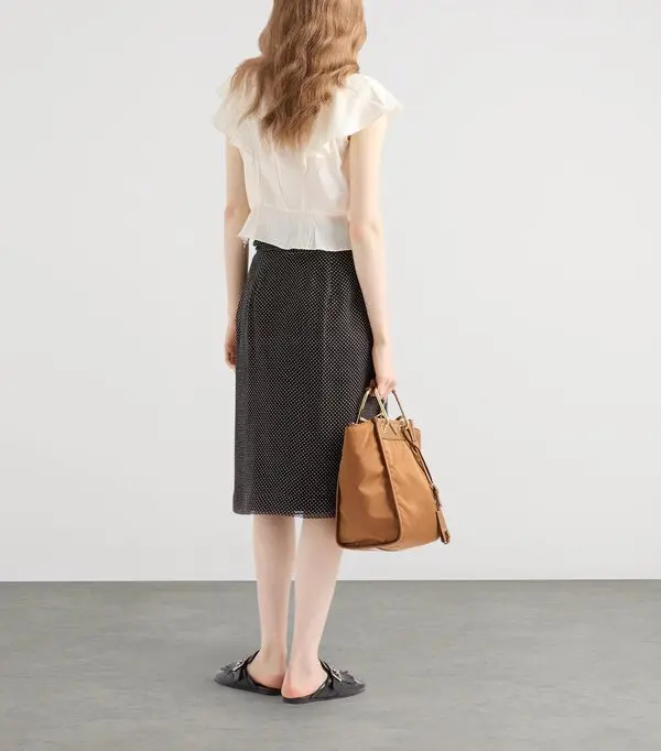 Prada Silk Chiffon Wrap Midi Skirt