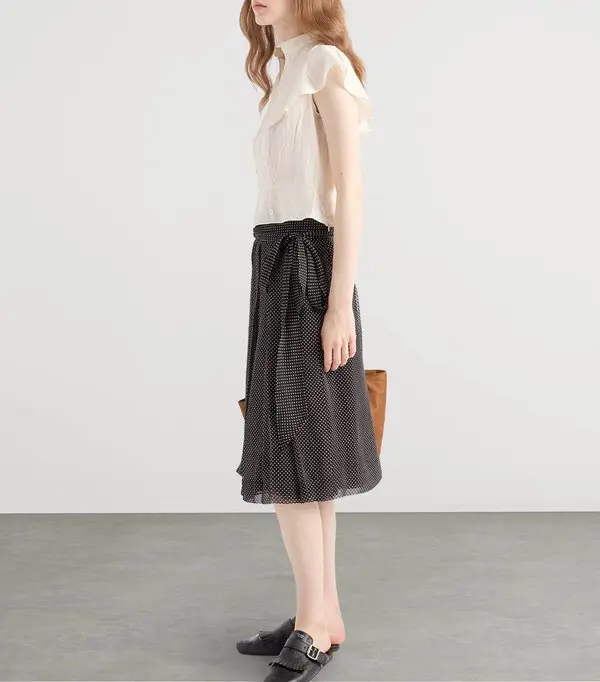 Prada Silk Chiffon Wrap Midi Skirt