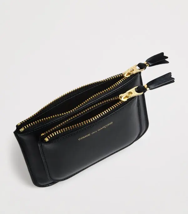 Comme Des Garçons Medium Leather Logo Wallet - Black