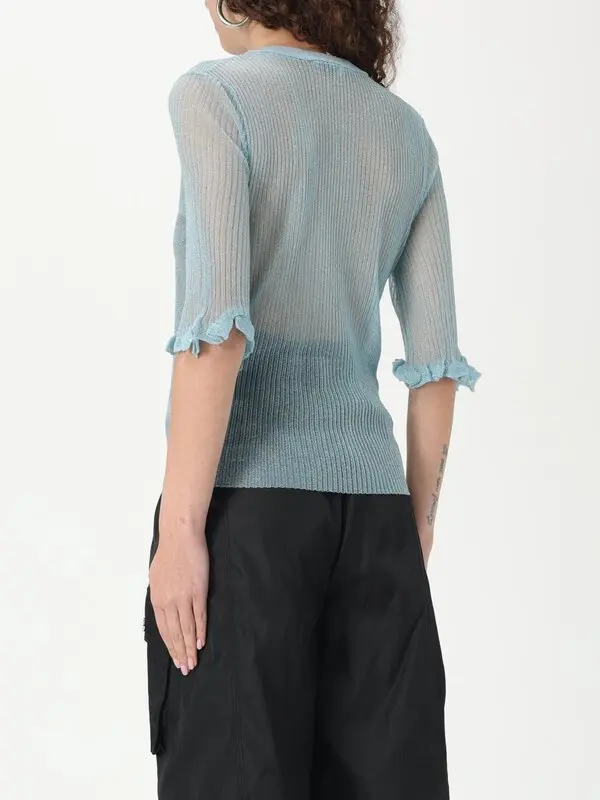GANNI Ribbed Mesh Knit Sweater