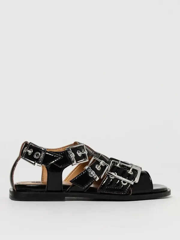 GANNI Flat Sandal - Black