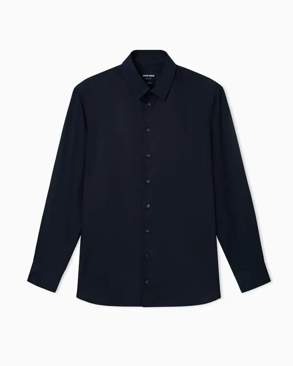 Giorgio Armani Luxury Cotton Twill Shirt - Black