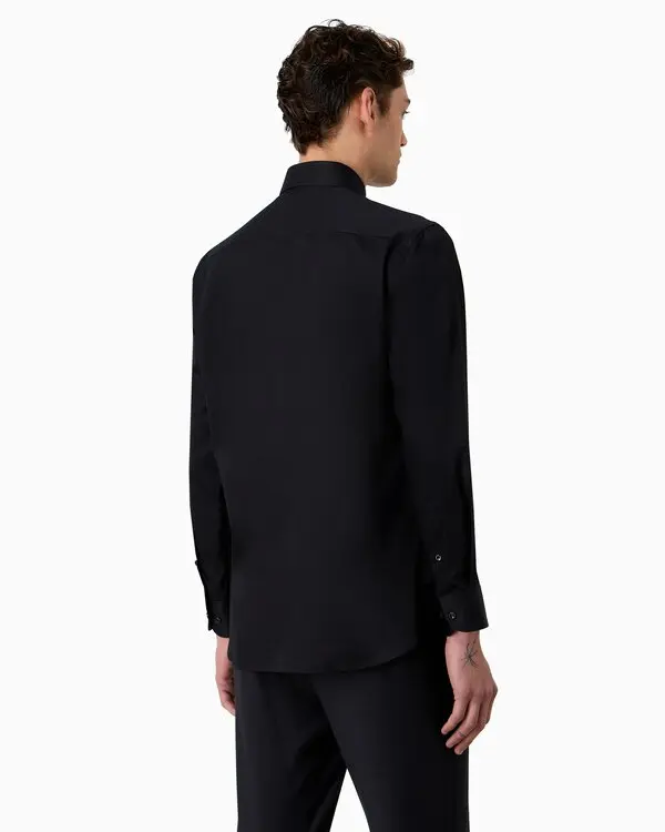 Giorgio Armani Luxury Cotton Twill Shirt - Black