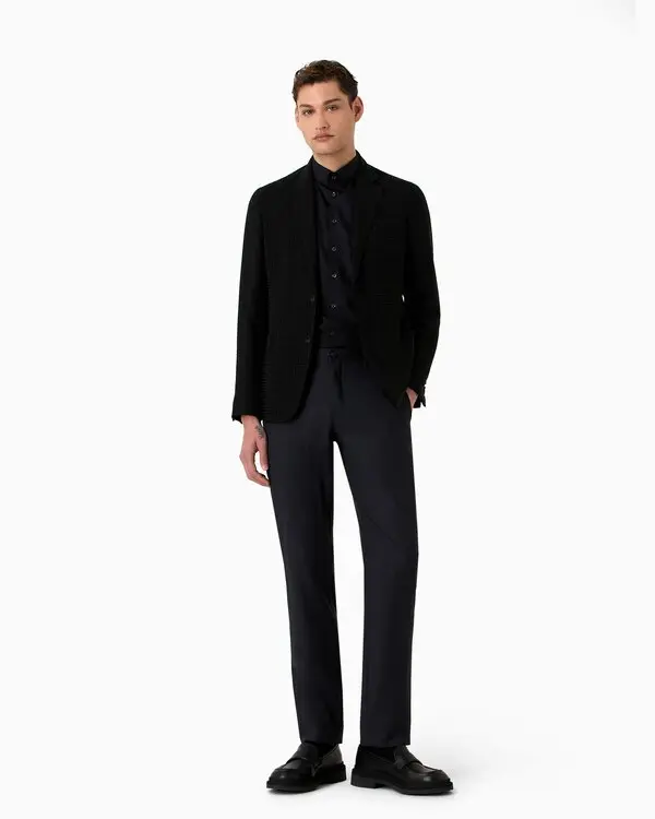 Giorgio Armani Luxury Cotton Twill Shirt - Black
