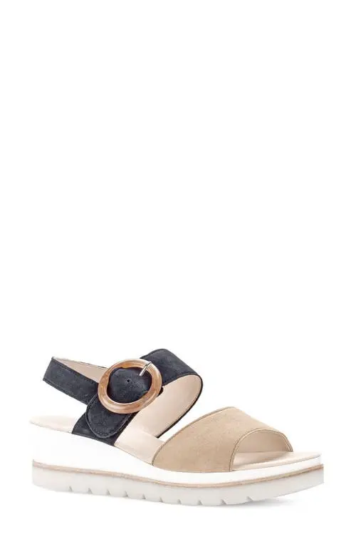 Gabor Strappy Wedge Sandal - Caramel
