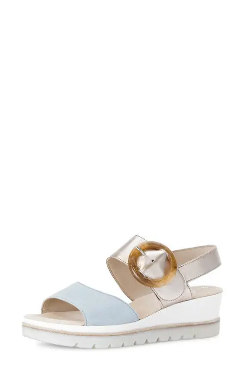 Gabor Strappy Wedge Sandal - Cielo