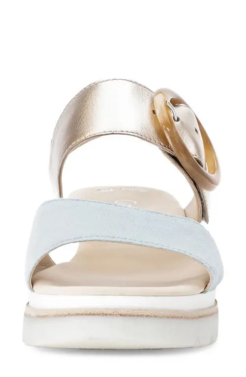 Gabor Strappy Wedge Sandal - Cielo