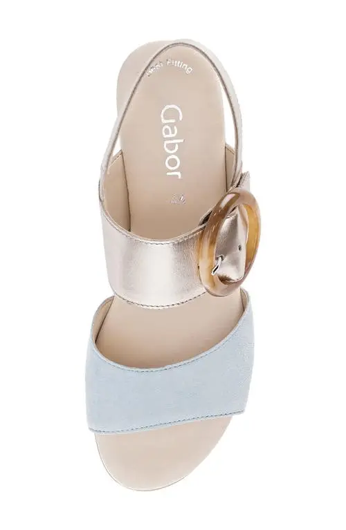 Gabor Strappy Wedge Sandal - Cielo