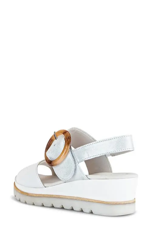 Gabor Strappy Wedge Sandal - White/ice