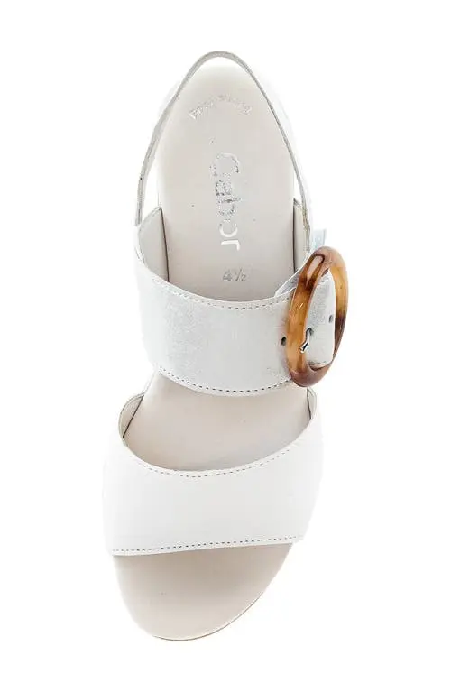 Gabor Strappy Wedge Sandal - White/ice