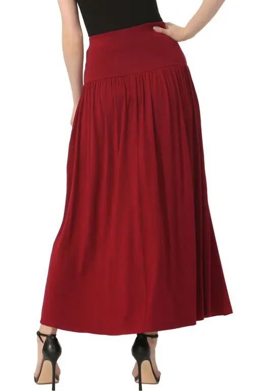KIMI + KAI Tiered Maxi Skirt - Wine