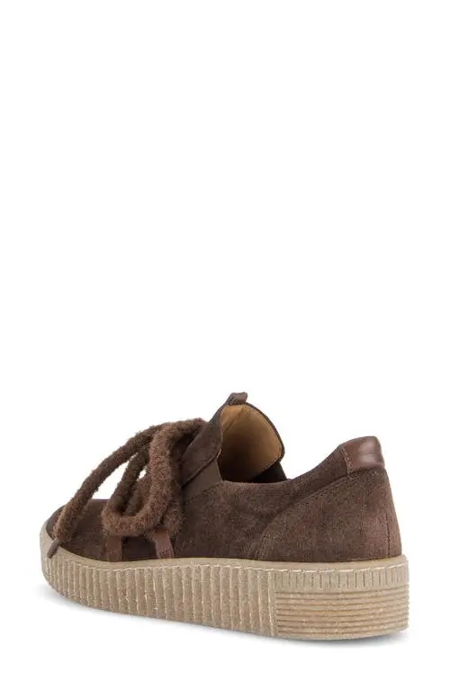 Gabor Dora Platform Sneaker With Bow Detailing - Cacao