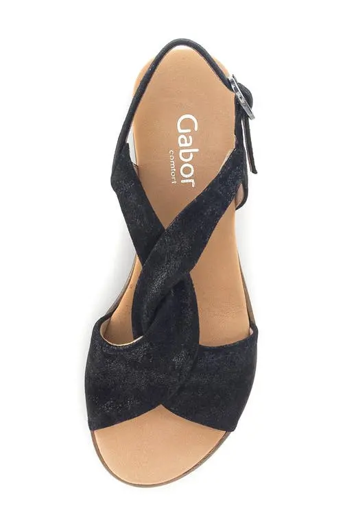 Gabor 42.751 Wedge Sandal - Black