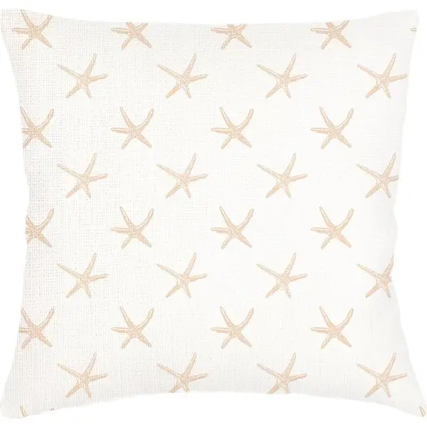 Anaya Starfish Linen Euro Pillow With Down Insert - Beige