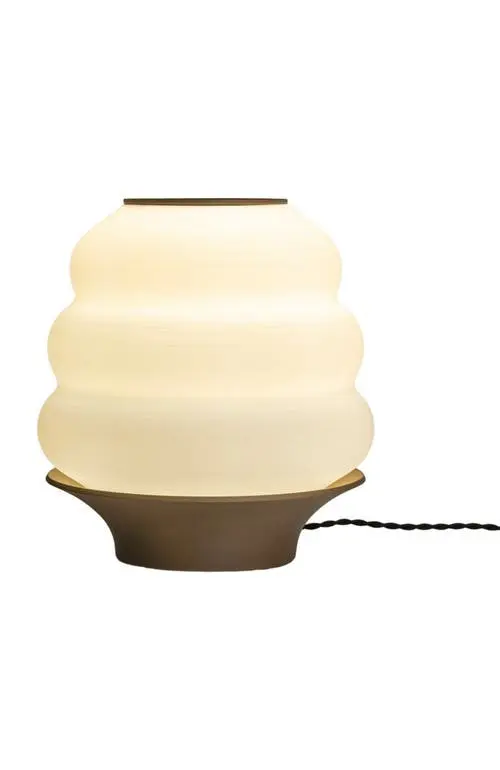 JONATHAN Y Honey Pot 12" Minimalist Classic Plant-based Pla 3d Printed Dimmable Led Table Lamp - White/brown
